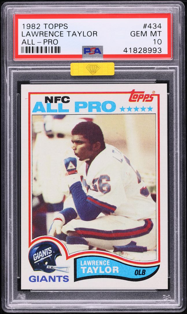 1982 Topps Lawrence Taylor ROOKIE, ALL-PRO #434 MBA PSA 10 GEM MINT on ...