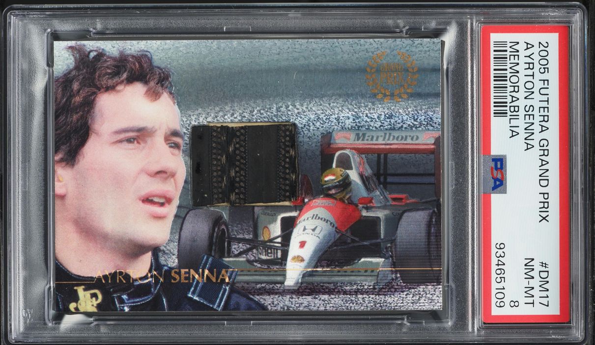 2005 Futera Grand Prix Ayrton Senna PATCH /295 #DM17 PSA 8 NM-MT on Fanatics Collect