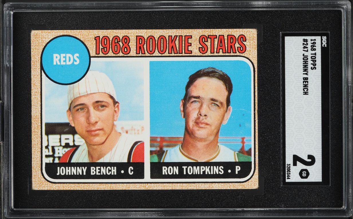 1968 Topps Johnny Bench ROOKIE #247 SGC 2 GD on Fanatics Collect