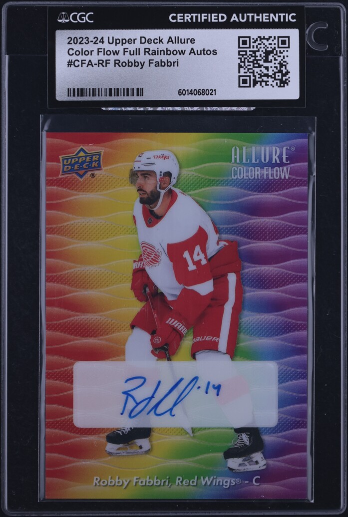 2023 Upper Deck Allure Color Flow Full Rainbow Robby Fabbri AUTO CGC ...