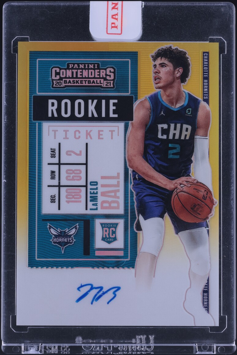 2020 Panini Contenders Premium Gold LaMelo Ball ROOKIE AUTO JSY # 2/10 ...