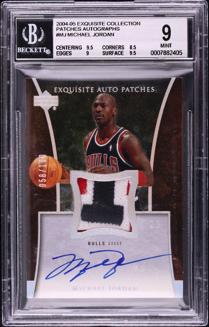 2004 Exquisite Collection Michael Jordan PATCH AUTO /100 #AP-MJ BGS 9 ...