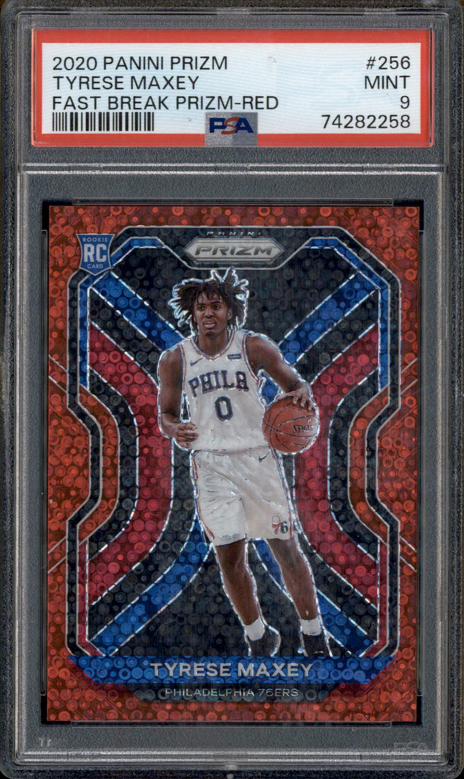 2020 Panini Prizm Fast Break Red #256 Tyrese Maxey RC Rookie /125 PSA 9 ...