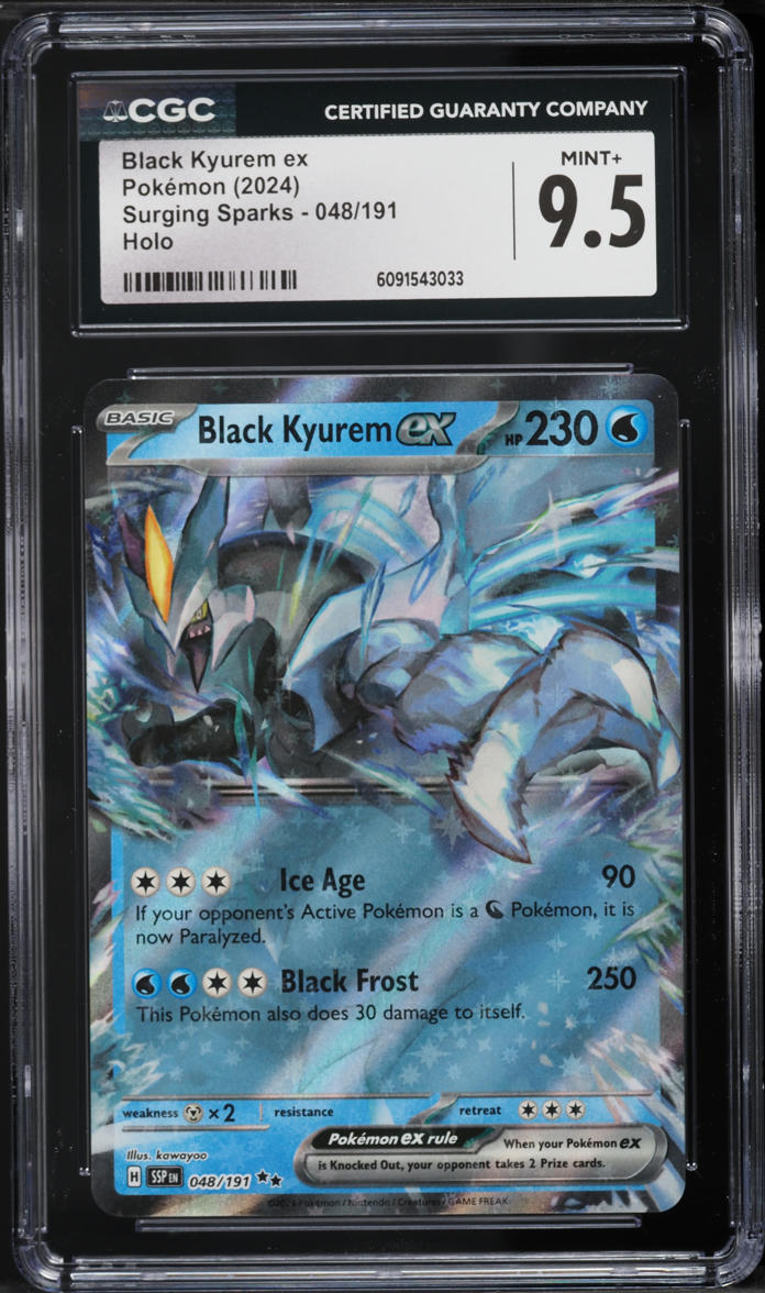 2024 Pokemon SV Surging Sparks Holo Black Kyurem EX #048 CGC 9.5 MINT+ on Fanatics Collect