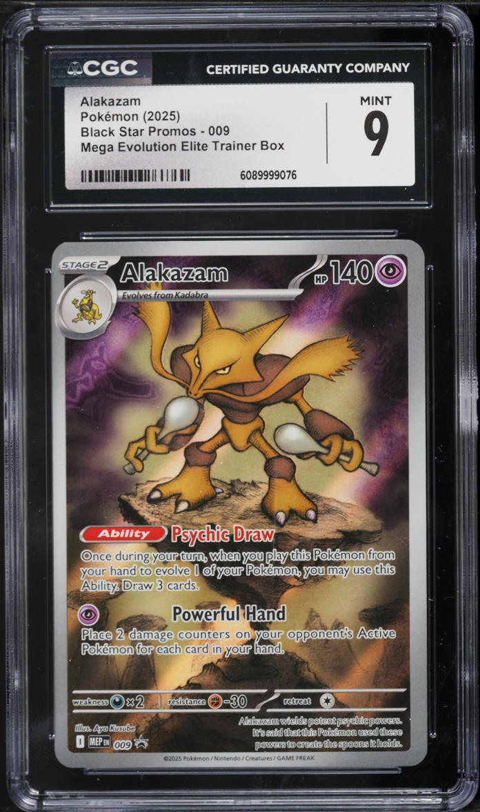 2025 Pokemon Mega Evolution Promo Elite Trainer Box Alakazam #9 CGC 9 ...