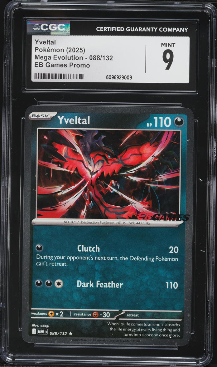 2025 Pokemon Mega Evolution EB Games Promo Yveltal #088 CGC 9 MINT on ...