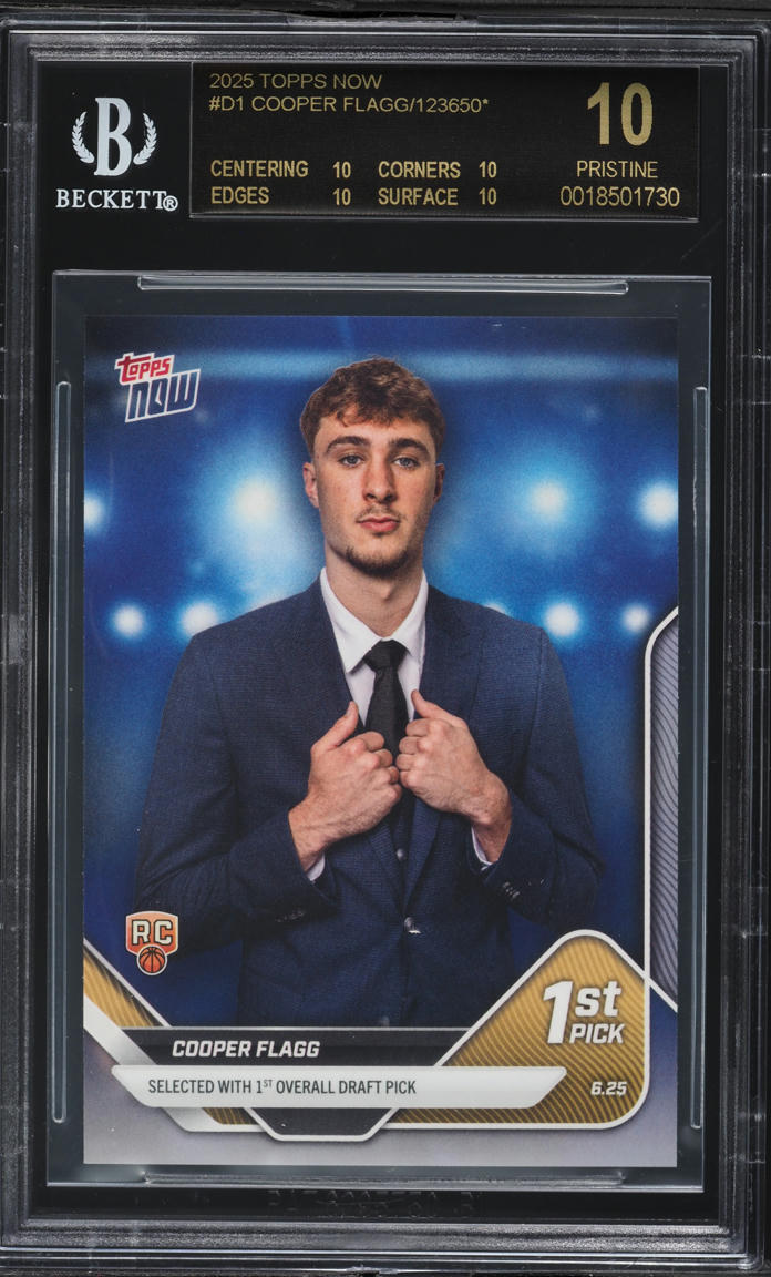 2025 Topps Now Cooper Flagg ROOKIE #D1 BGS 10 BLACK LABEL on Fanatics ...