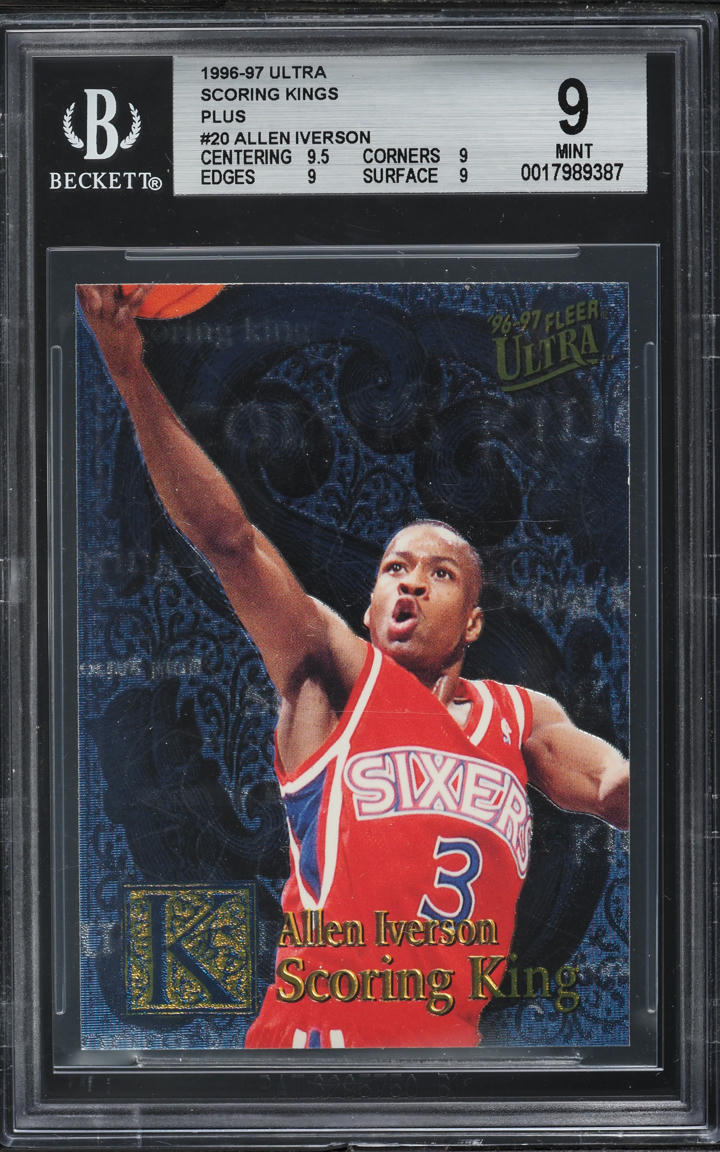 1996 Ultra Scoring Kings Plus Allen Iverson ROOKIE #20 BGS 9 MINT on ...