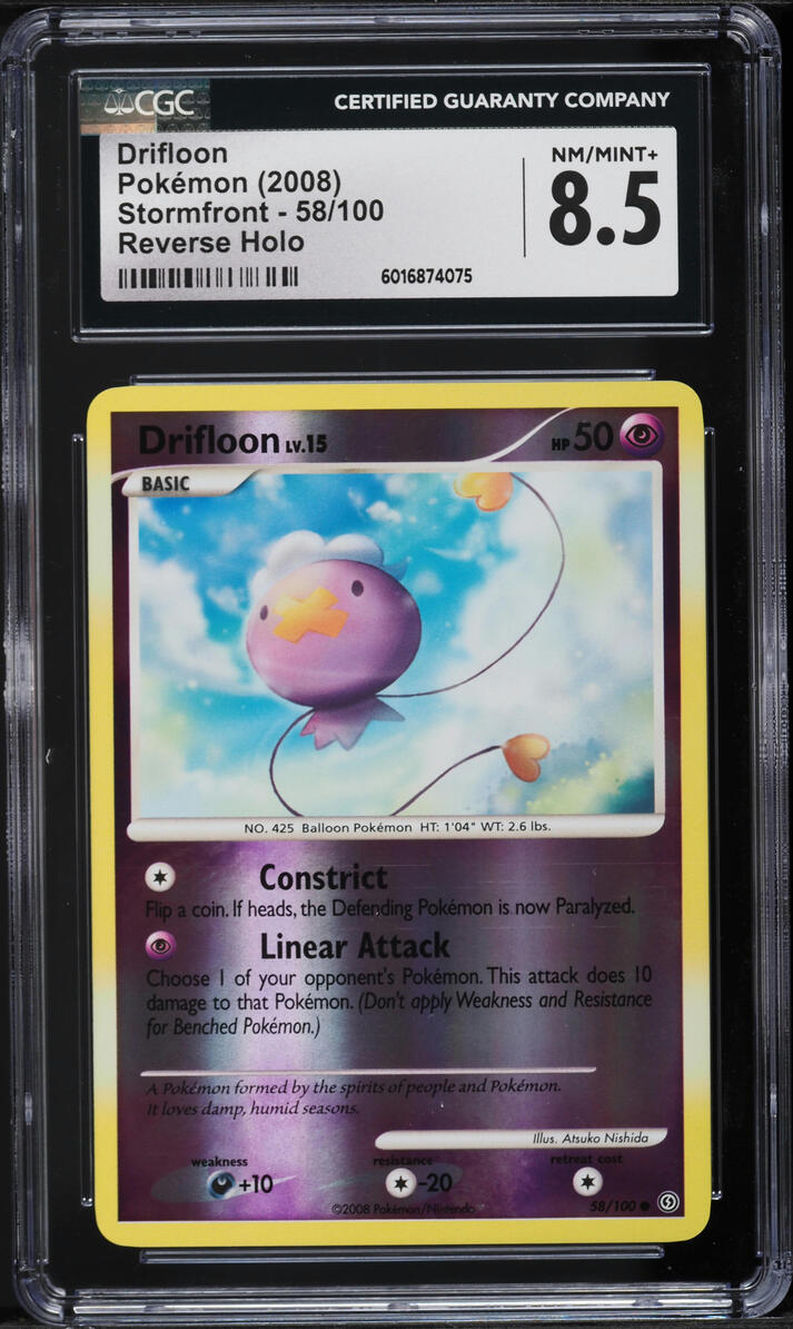2008 Pokemon Diamond & Pearl Stormfront Reverse Holo Drifloon #58 CGC 8.5 NM-MT+ on Fanatics Collect