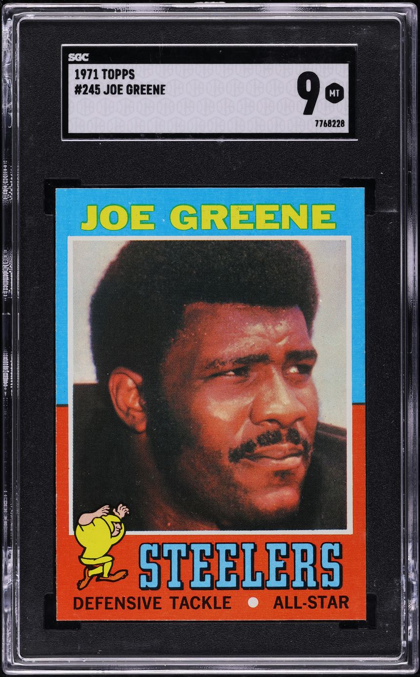 1971 Topps Football Joe Greene ROOKIE #245 SGC 9 MINT on Fanatics Collect