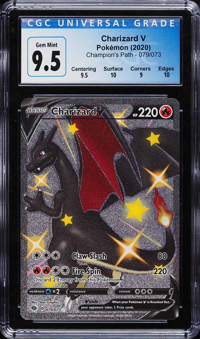 2020 Pokemon Sword & Shield Champion's Path Shiny Charizard V #79 CGC 9 ...