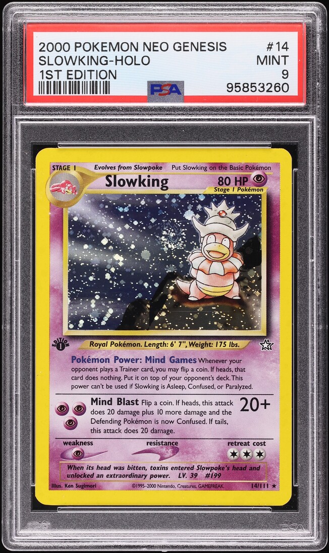 2000 Pokemon Neo Genesis 1st Edition Holo Slowking #14 PSA 9 MINT on ...