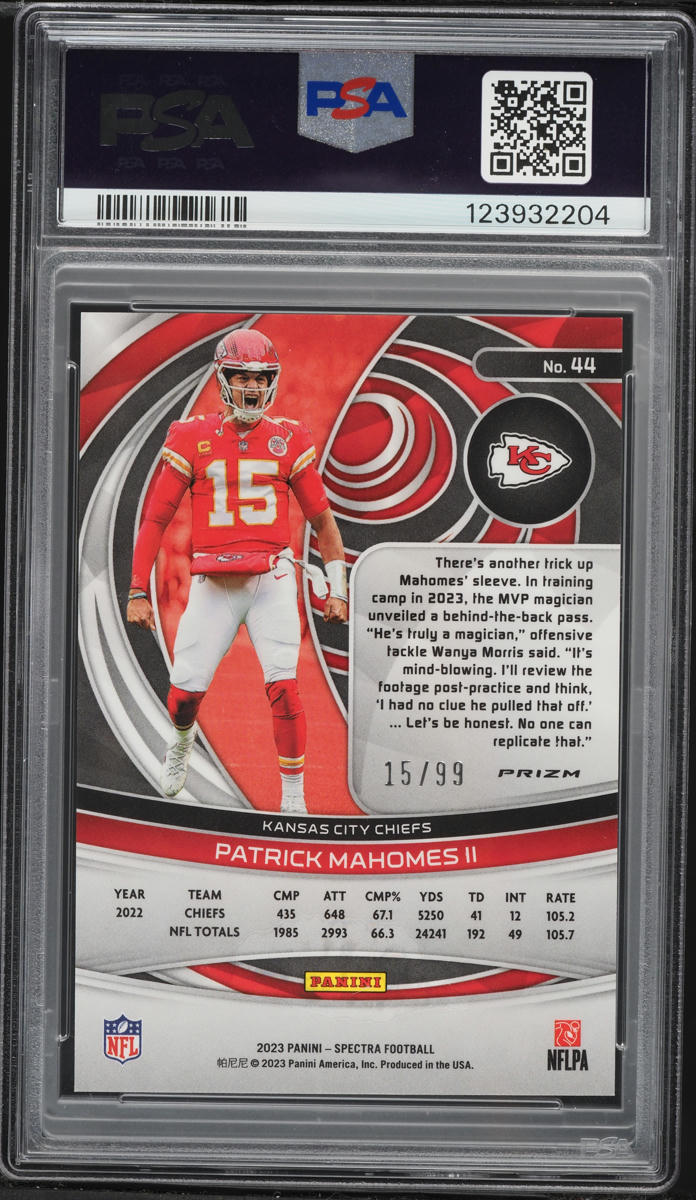 2023 Panini Spectra Celestial Patrick Mahomes II /99 #44 PSA 9 MINT on ...