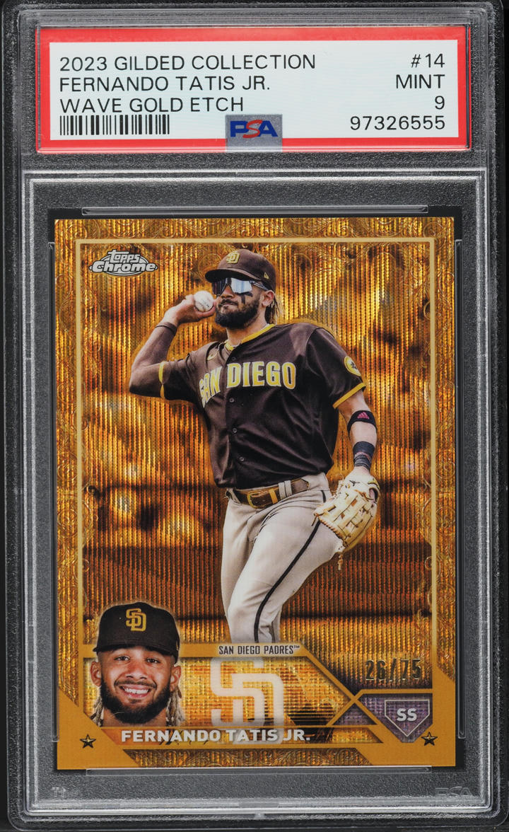 2023 Topps Gilded Collection Wave Gold Etch Fernando Tatis Jr. /75 #14 PSA 9 on Fanatics Collect