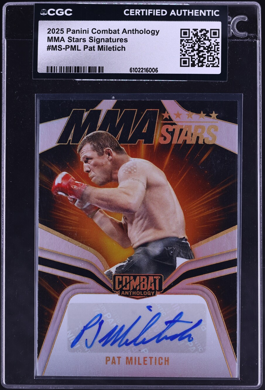 2025 Panini Combat Anthology MMA Stars Pat Miletich AUTO #MS-PML CGC ...