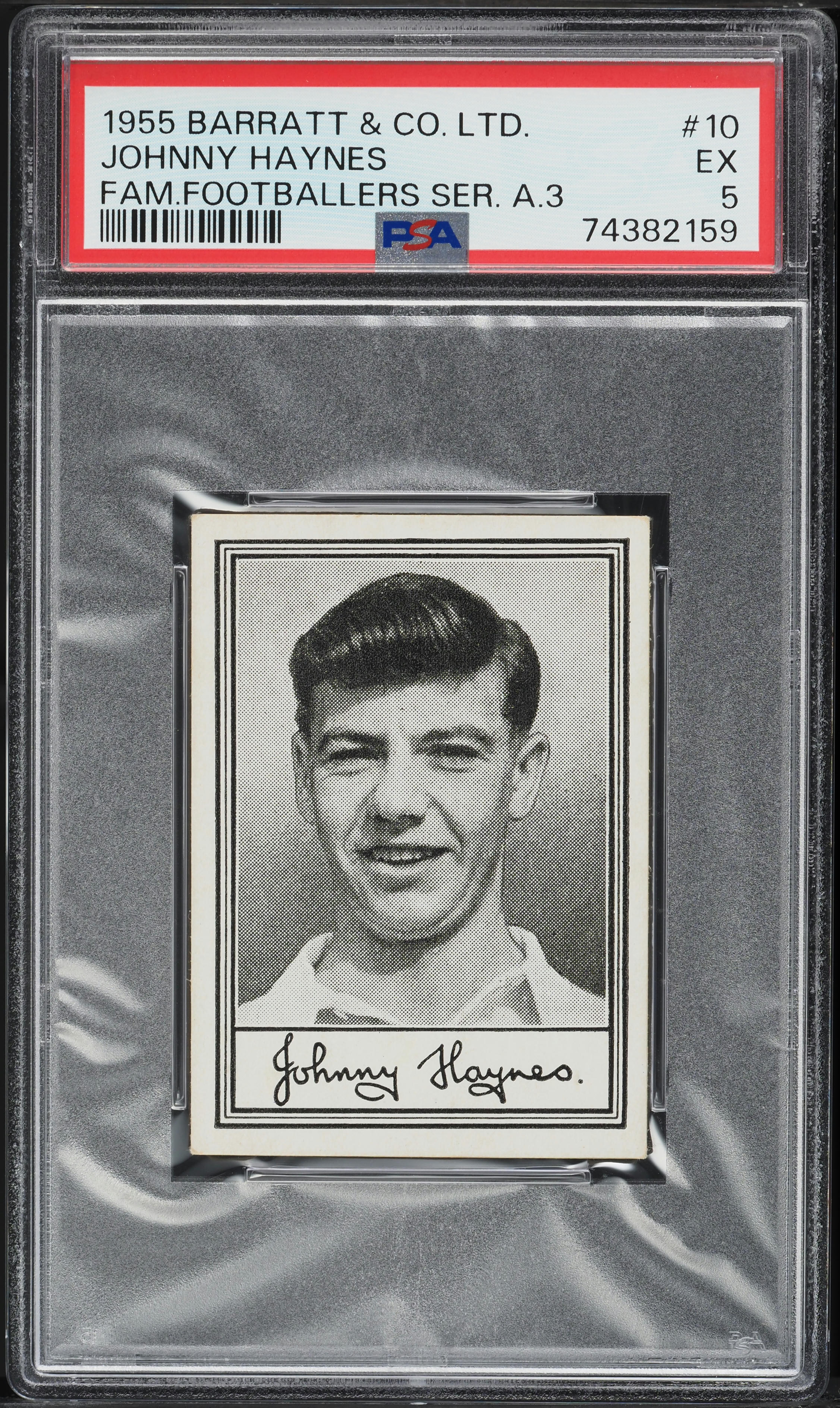 1955 Barratt & Co. Famous Footballers Series a.3 Johnny Haynes #10 PSA ...