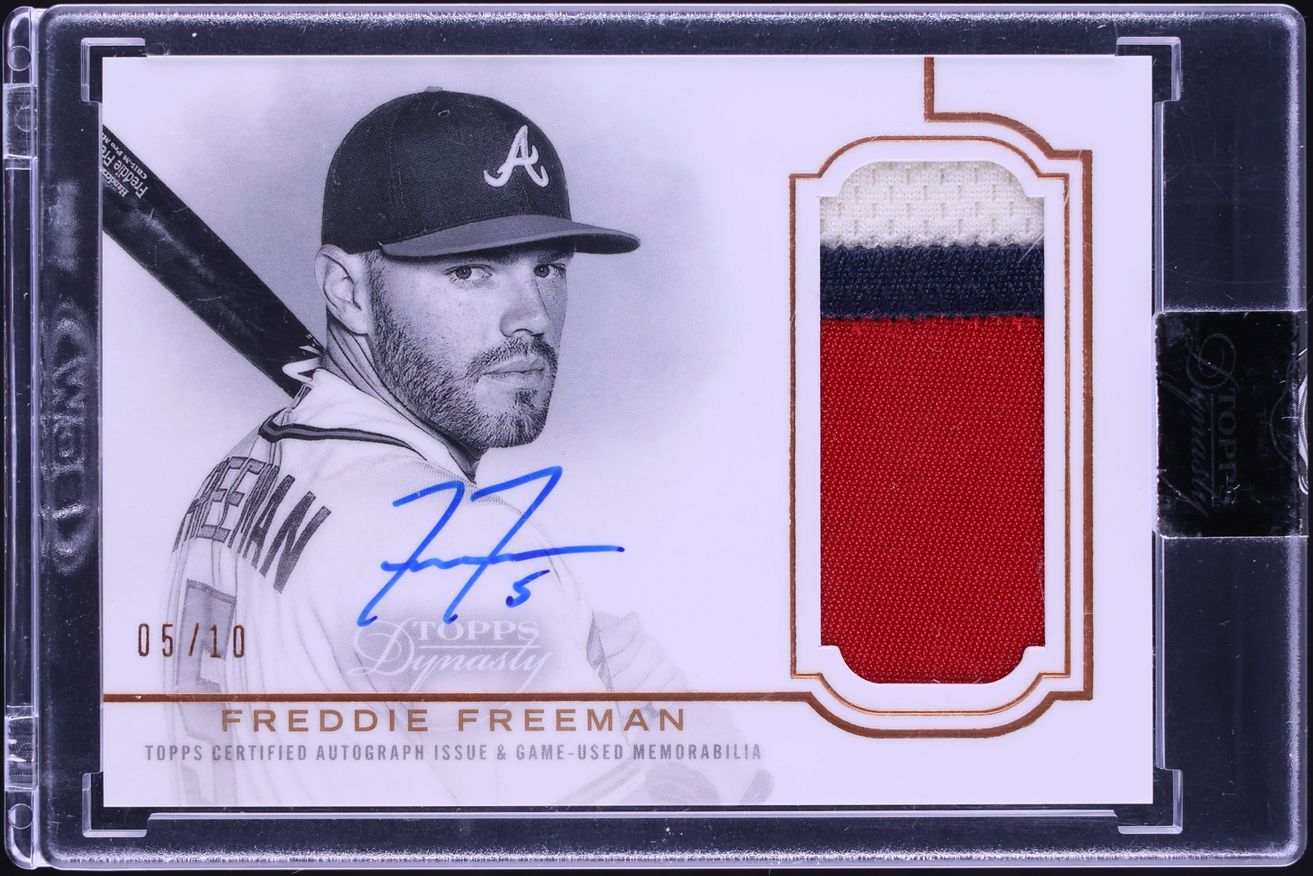 2020 Topps Dynasty Freddie Freeman PATCH AUTO JERSEY # 5/10 #DAP-FF2 on ...