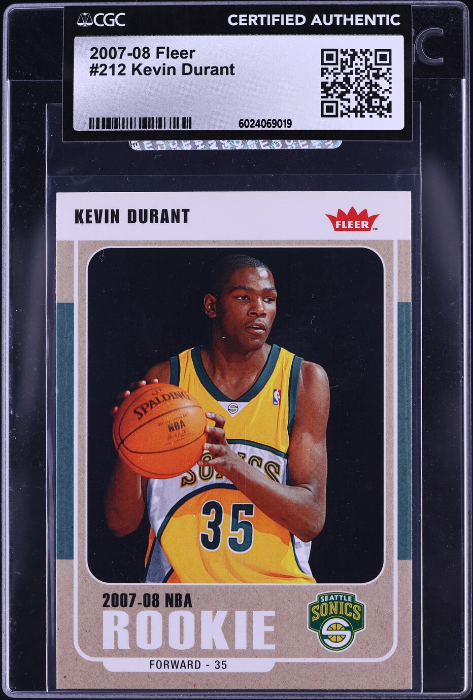 2007 Fleer Basketball Kevin Durant ROOKIE #212 CGC AUTH on Fanatics Collect