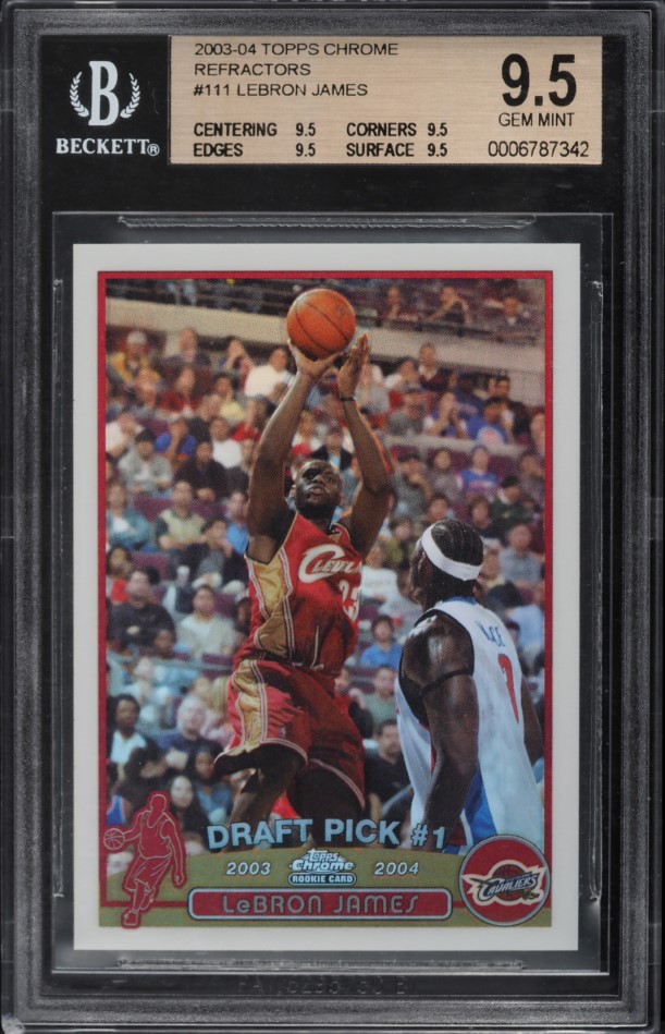 2003 Topps Chrome Refractor LeBron James ROOKIE #111 BGS 9.5 GEM MINT ...