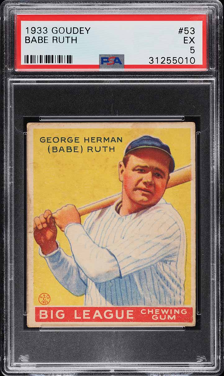 1933 Goudey Babe Ruth #53 PSA 5 EX on Fanatics Collect