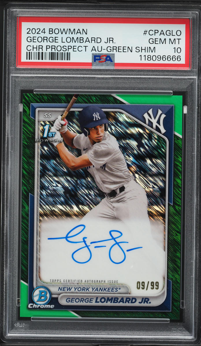 2024 Bowman Chrome Green Shimmer Refractor George Lombard Jr. PROSPECT ...