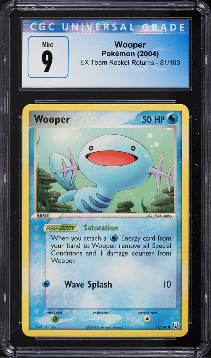 2004 Pokemon EX Team Rocket Returns Wooper #81 CGC 9 MINT on Fanatics ...