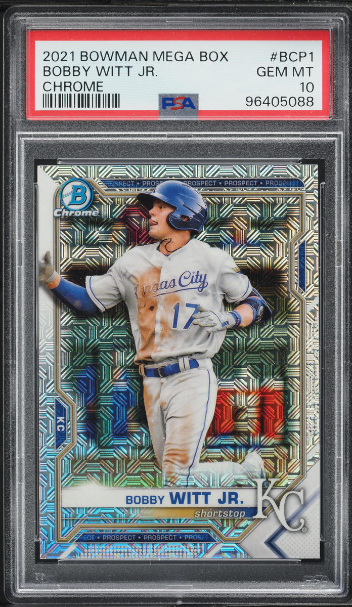 2021 Bowman Chrome Mega Box Bobby Witt Jr. PROSPECT #BCP-1 PSA 10 GEM ...