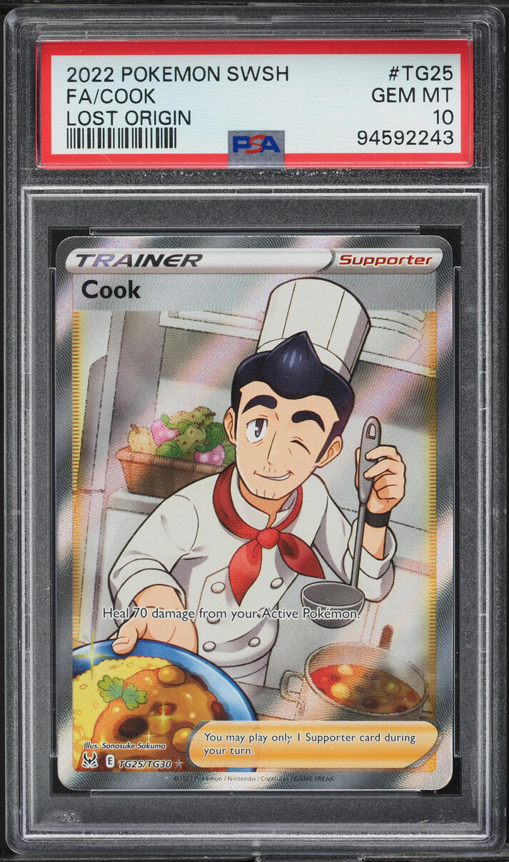 2022 Pokemon Sword & Shield Lost Origin Full Art Cook #TG25 PSA 10 GEM MINT on Fanatics Collect