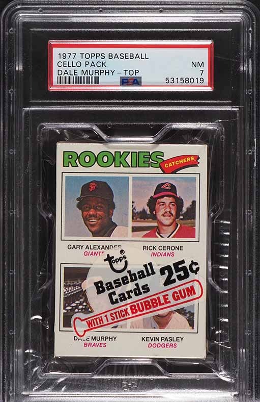 1977 Topps Baseball Cello Pack Dale Murphy ROOKIE, TOP PSA 7 NRMT on ...