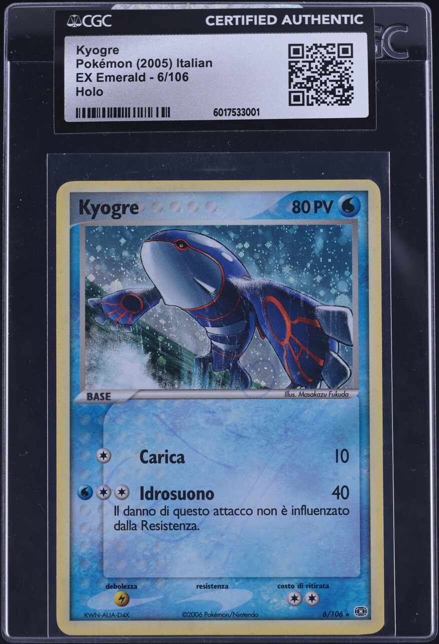 2005 Pokemon Italian EX Emerald Holo Kyogre #6 CGC AUTH on Fanatics Collect