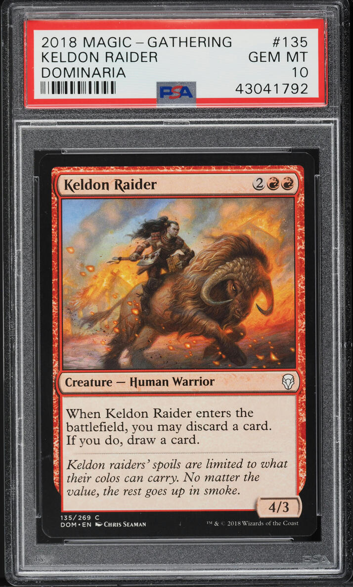 2018 Magic The Gathering MTG Dominaria Keldon Raider #135 PSA 10 GEM ...