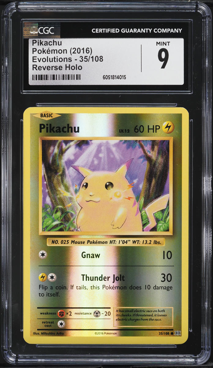 2016 Pokemon XY Evolutions Reverse Holo Pikachu #35 CGC 9 MINT on ...