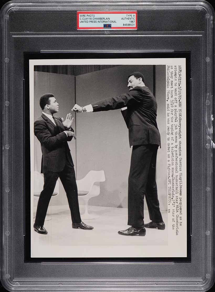 1967 Original Photograph Type III Muhammad Ali & Wilt Chamberlain PSA ...