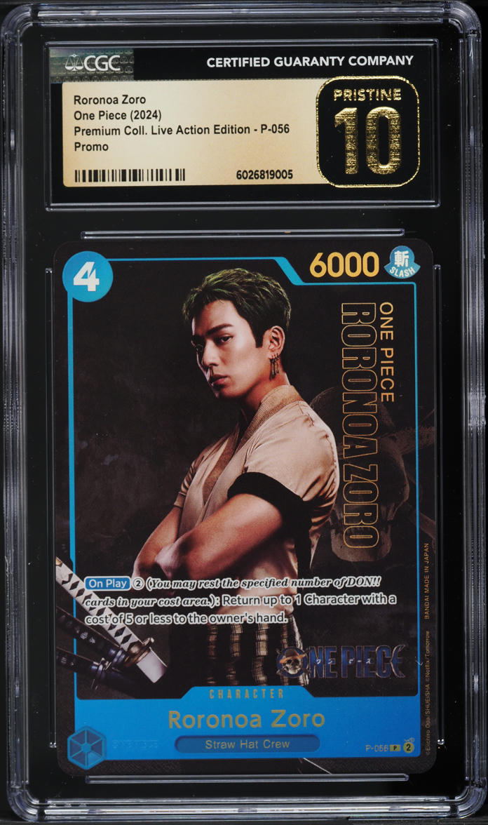 2024 One Piece Premium Live Action Roronoa Zoro #P-056 CGC 10 PRISTINE on Fanatics Collect