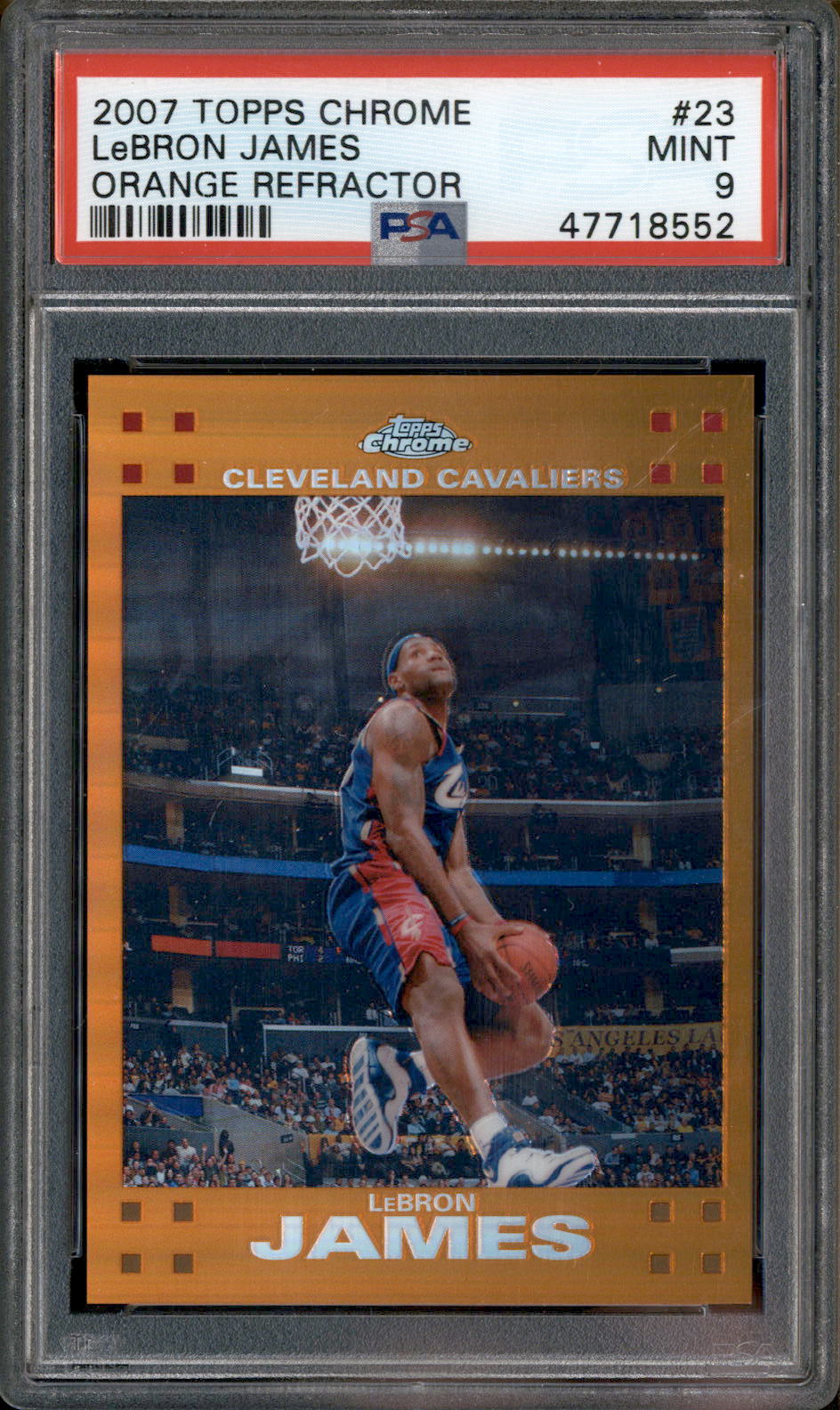 2007 Topps Chrome Orange Refractor #23 LeBron James /199 PSA 9 on ...