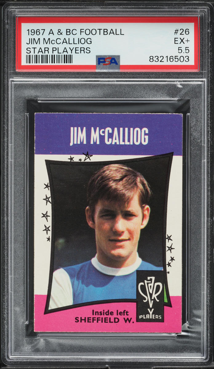 1967 A & BC Football Star Players Jim McCalliog #26 PSA 5.5 EX+ on Fanatics Collect