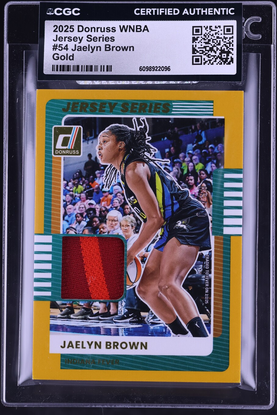 2025 Donruss WNBA Jersey Series Gold Jaelyn Brown PATCH /10 #54 CGC ...