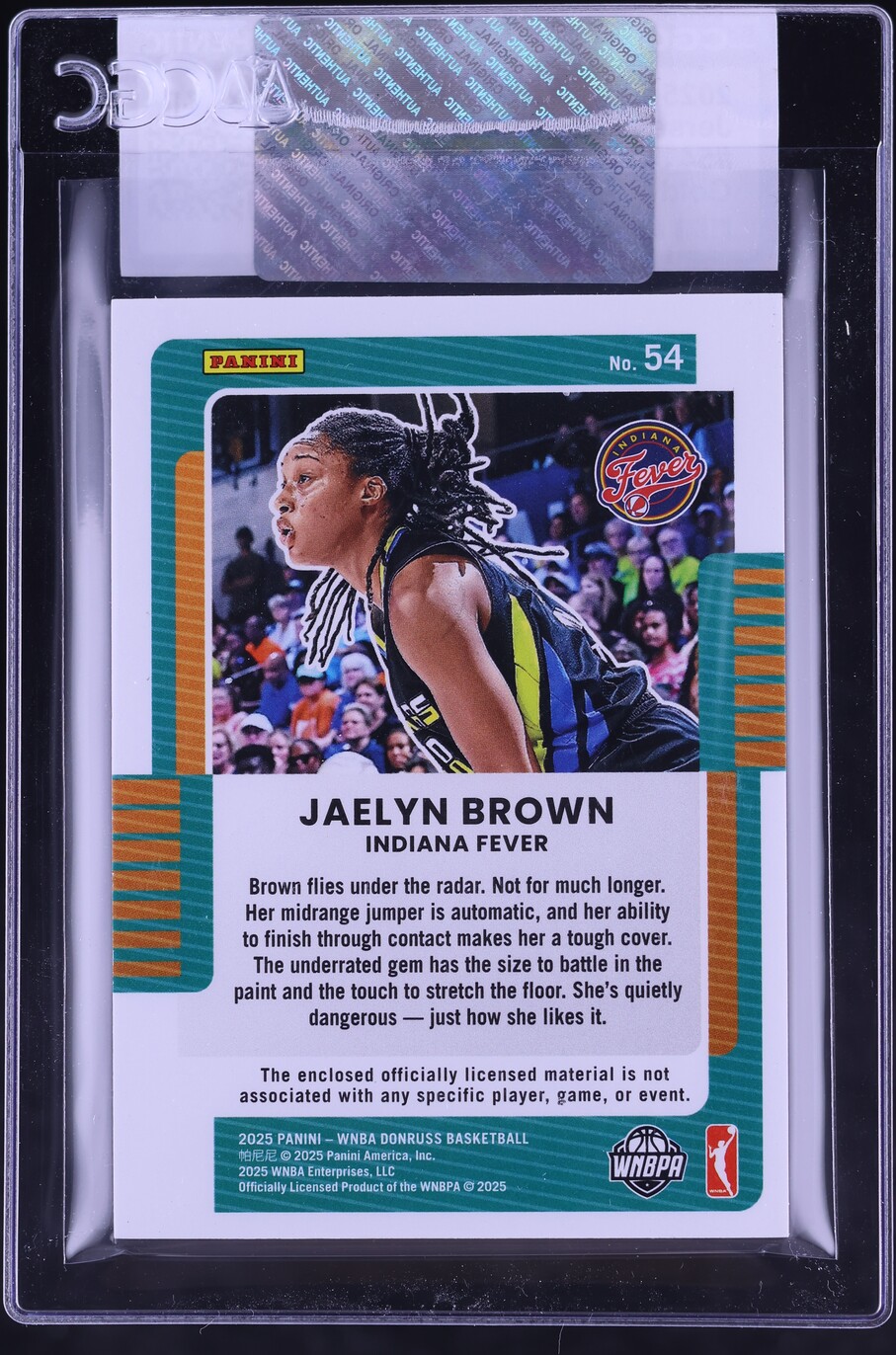 2025 Donruss WNBA Jersey Series Gold Jaelyn Brown PATCH /10 #54 CGC ...
