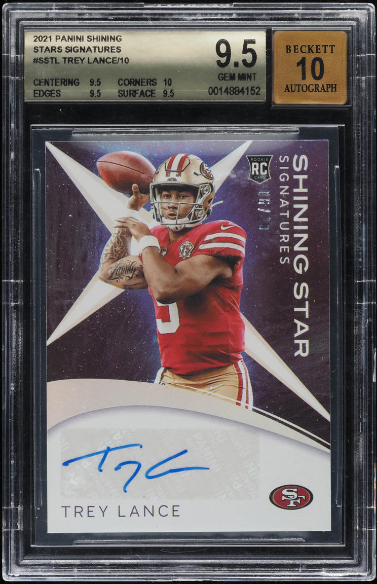 2021 Panini Shining Stars Signatures Trey Lance ROOKIE AUTO /10 #SS-TL ...