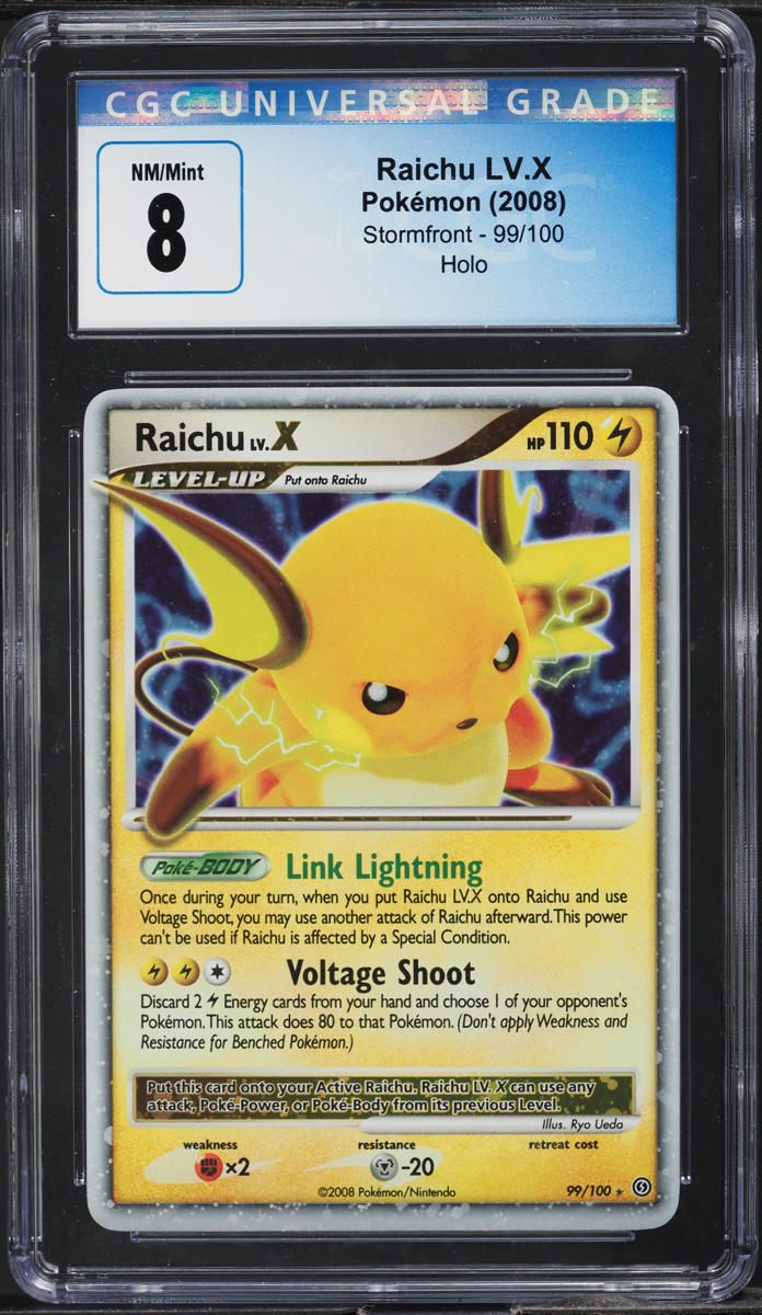 2008 Pokemon Diamond & Pearl Stormfront Holo Raichu Lv.X #99 CGC 8 NM-MT on Fanatics Collect