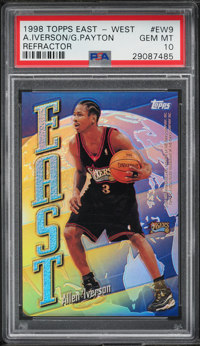 1998 Topps East West Refractor Allen Iverson & Gary Payton #EW9 PSA 10 ...