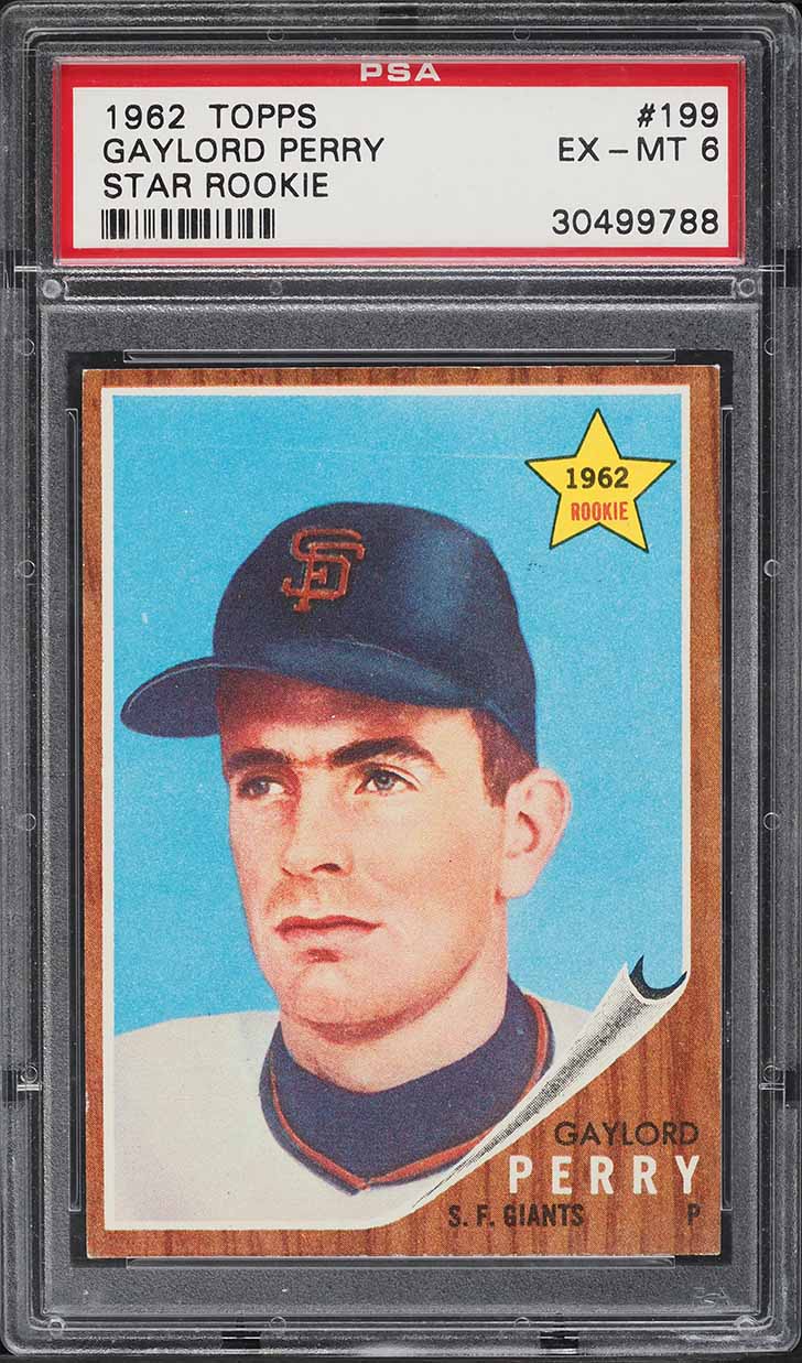 1962 Topps Gaylord Perry ROOKIE #199 PSA 6 EXMT on Fanatics Collect