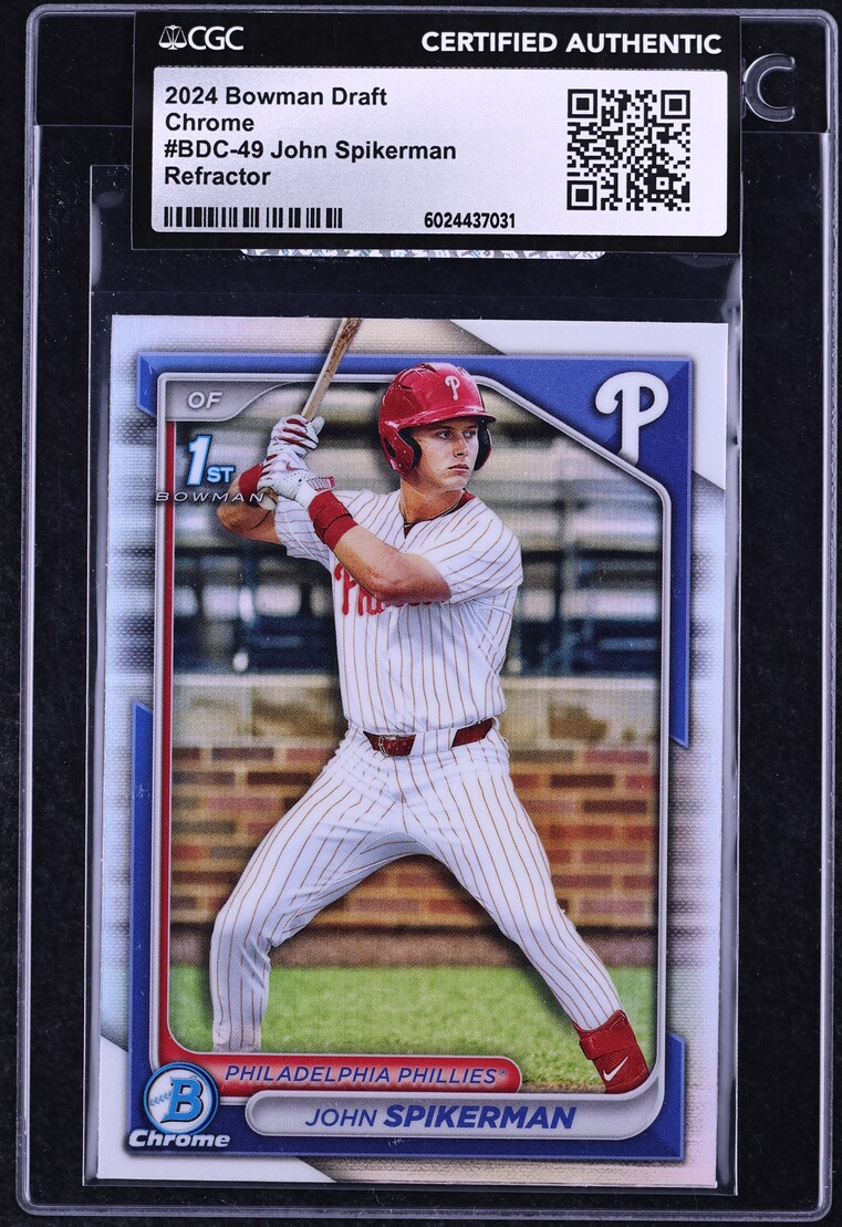 2024 Bowman Chrome Draft Refractor John Spikerman PROSPECT #BDC-49 CGC ...