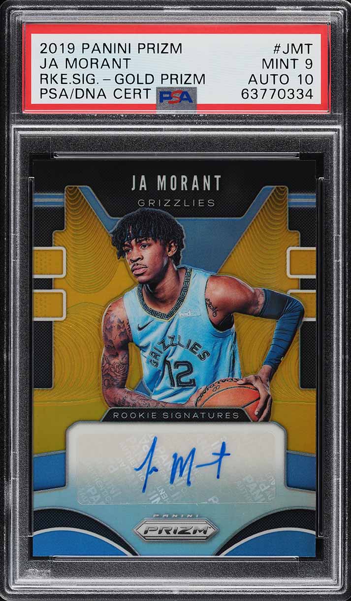 2019 Panini Prizm Signatures Gold Prizms Ja Morant ROOKIE AUTO DNA 10 / ...