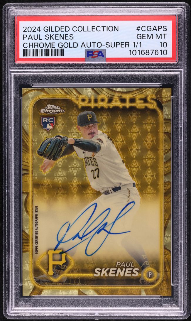 2024 Topps Chrome Gilded Gold Superfractor Paul Skenes ROOKIE AUTO 1/1 ...