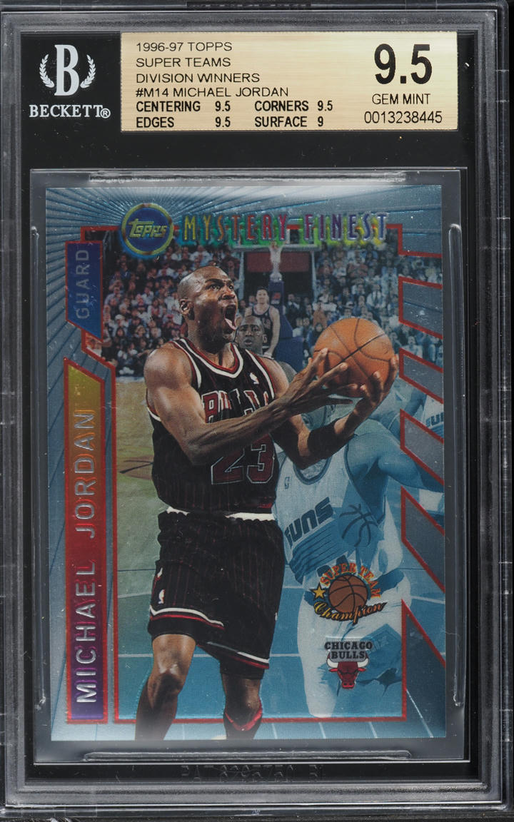 1996 Topps Mystery Finest Borderless Michael Jordan #M14 BGS 9.5 GEM ...