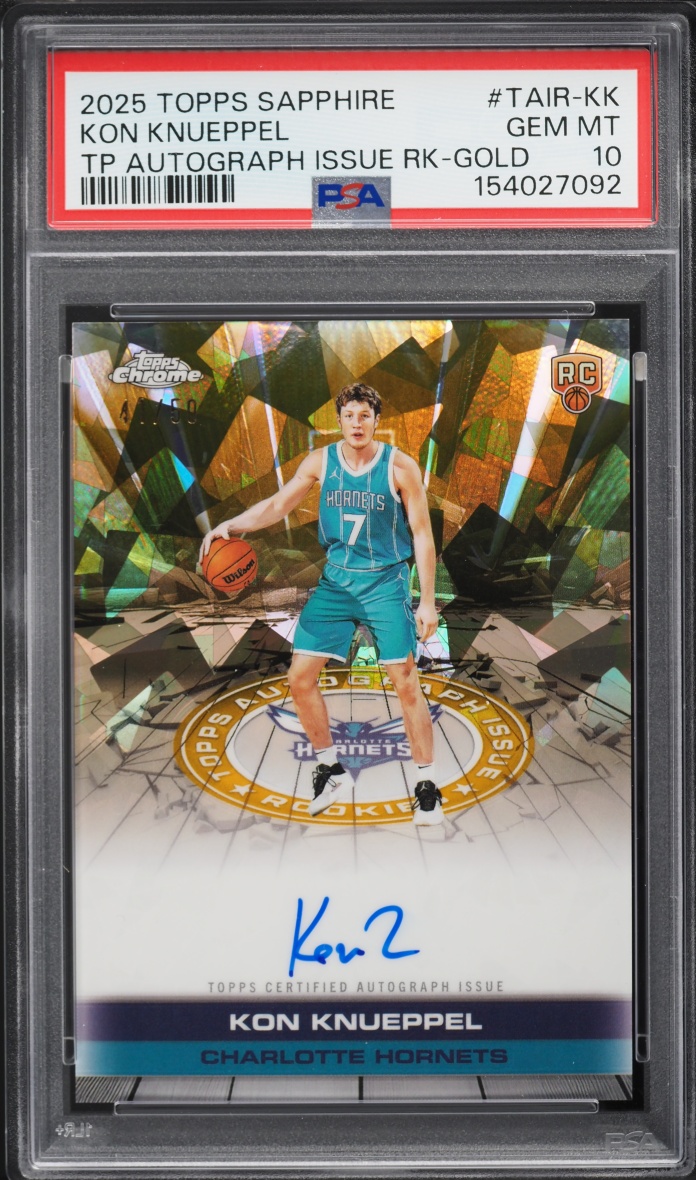 2025 Topps Chrome Sapphire Gold Kon Knueppel ROOKIE AUTO /50 #TAIR-KK ...