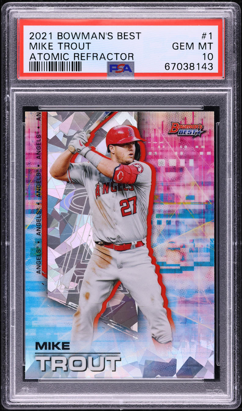 2021 Bowman's Best Atomic Refractor Mike Trout #1 PSA 10 GEM MINT on ...