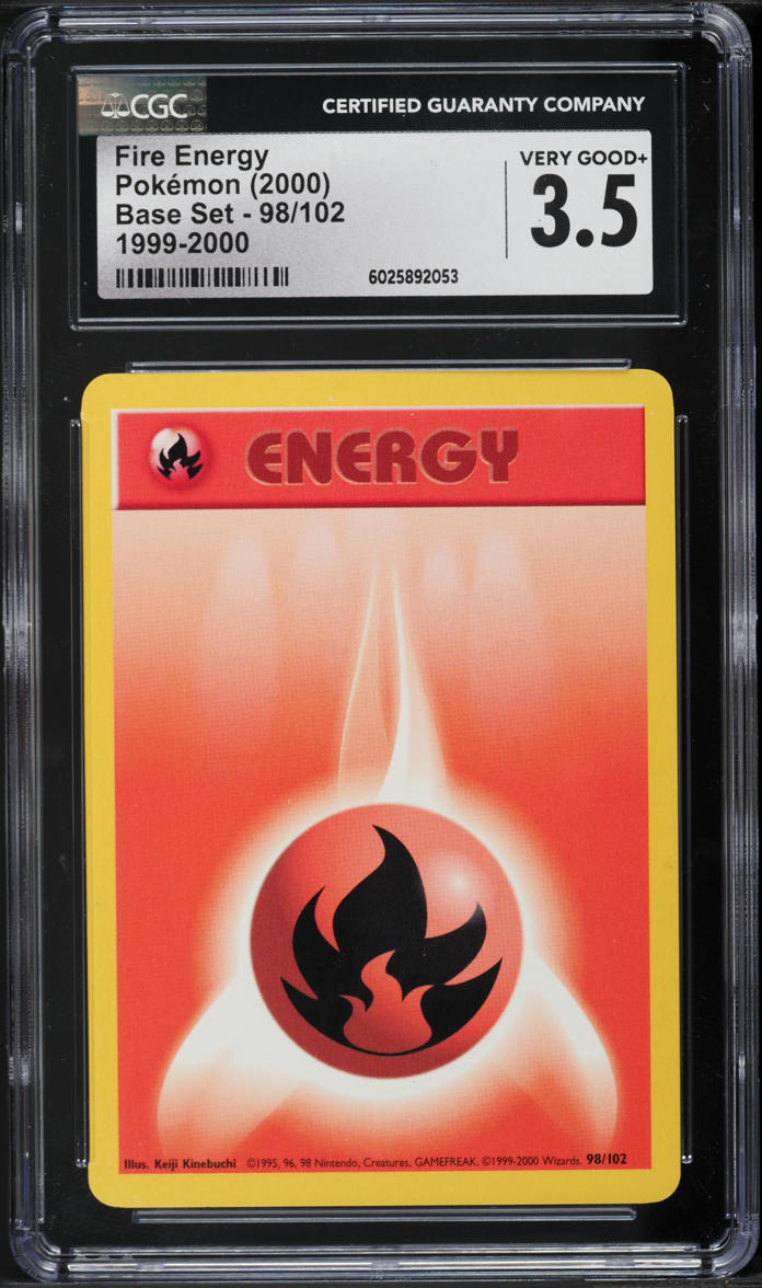 1999-2000 Pokemon Base Set Fire Energy #98 CGC 3.5 VG+ on Fanatics Collect