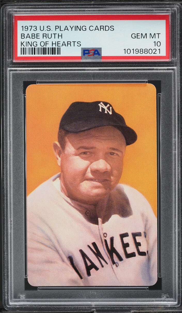 1973 U.S. Playing Card Babe Ruth KING OF HEARTS PSA 10 GEM MINT on ...